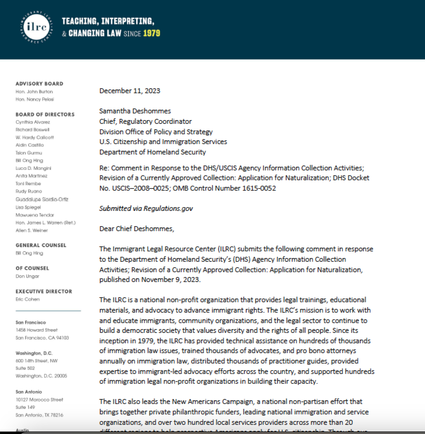 Areas of Expertise | Immigrant Legal Resource Center | ILRC